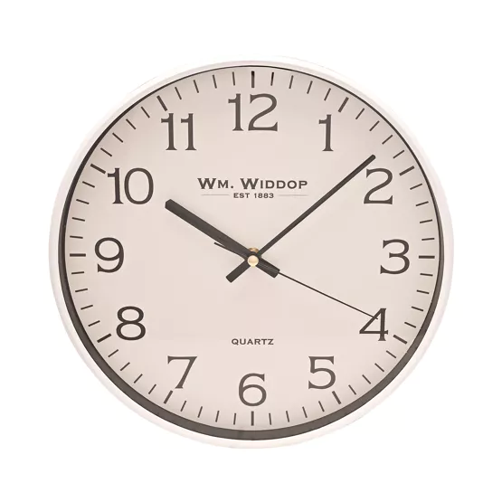 Slim Line White Case Clock 30cm – Cal Flavins